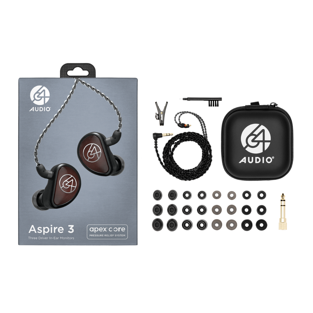 64 Audio Aspire 3 IEM – Pro Musicians’ Triple-Driver In-Ear Monitors